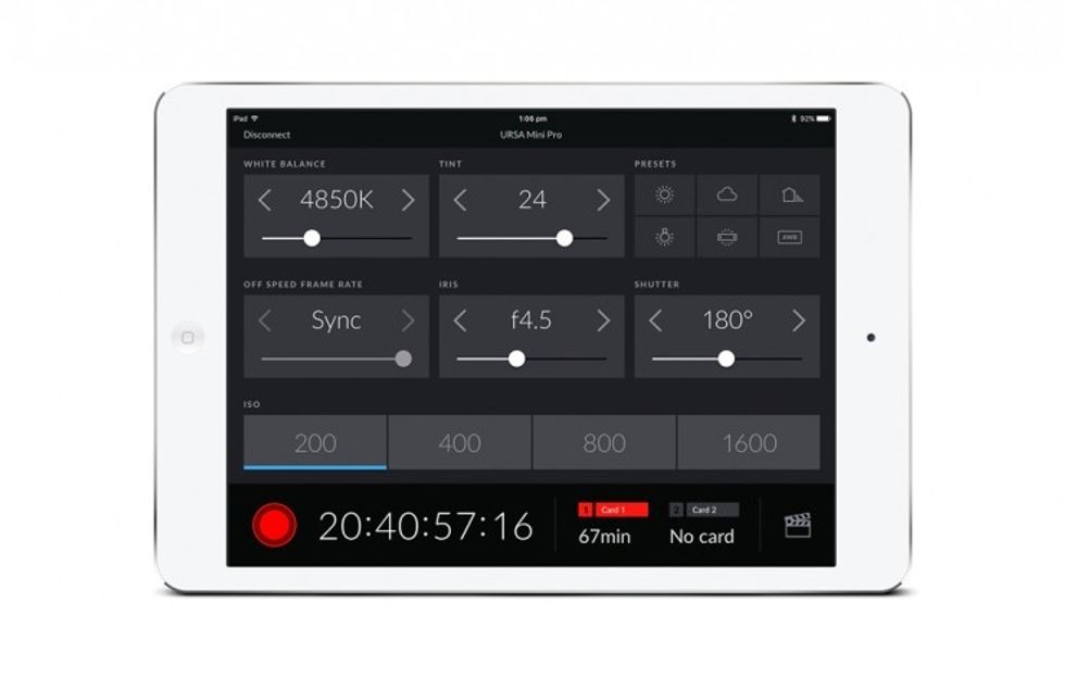 Blackmagic Design Releases Camera Control App for URSA Mini Pro | No ...