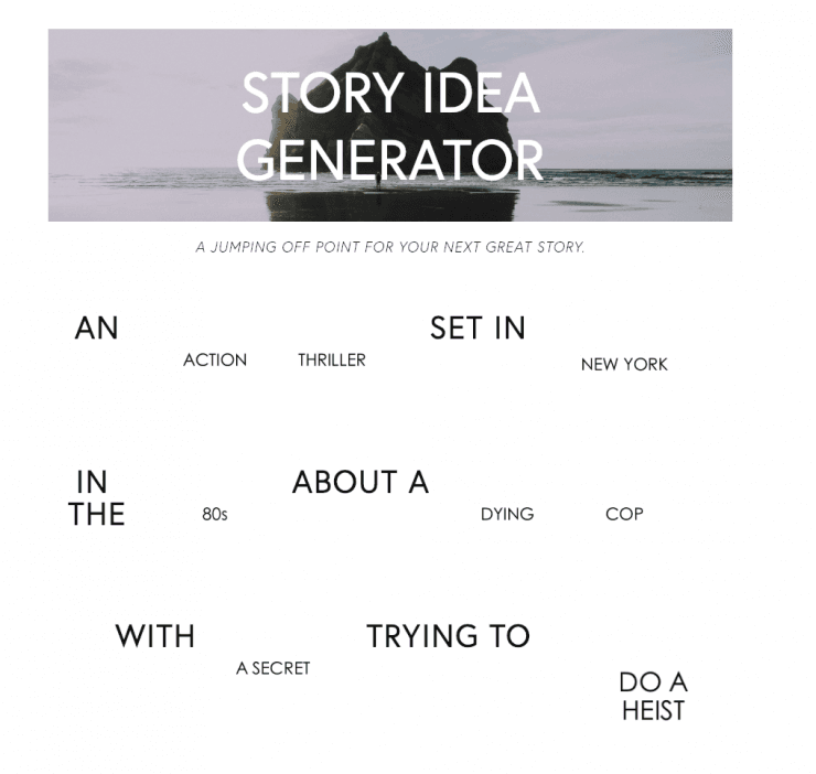 Try Out Film Crux s Story Idea Generator Try Out Film Crux s Story Idea Generator
